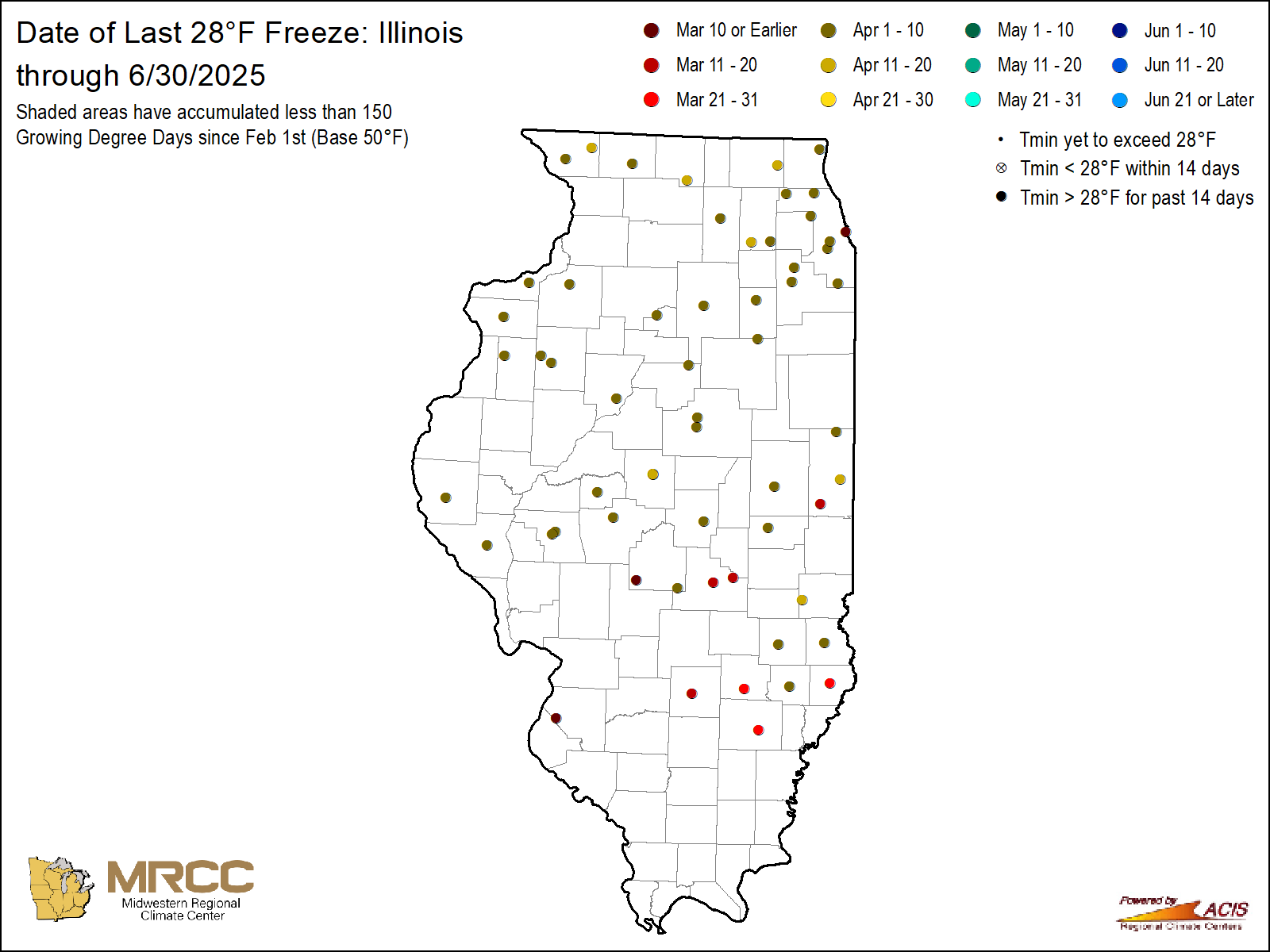 MRCC - Midwestern Climate Watch Freeze Maps