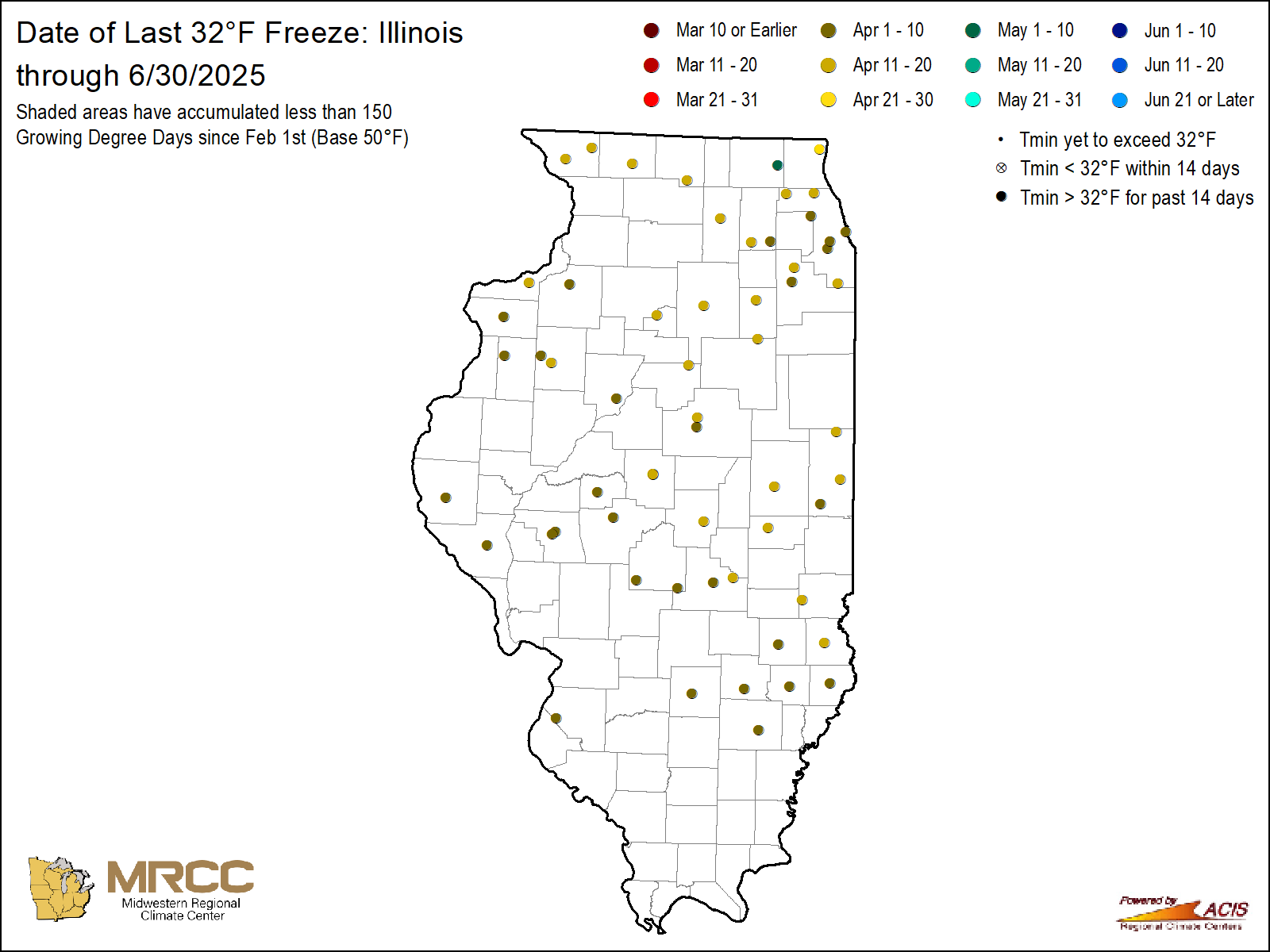 MRCC - Midwestern Climate Watch Freeze Maps