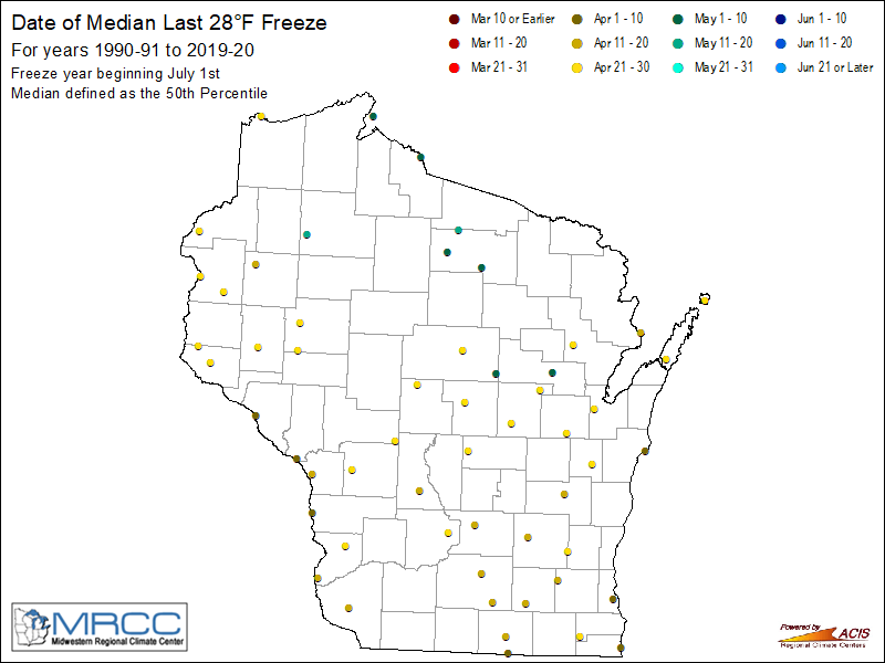 MRCC - Midwestern Climate Watch Freeze Maps