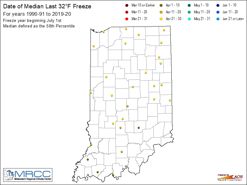 MRCC - Midwestern Climate Watch Freeze Maps